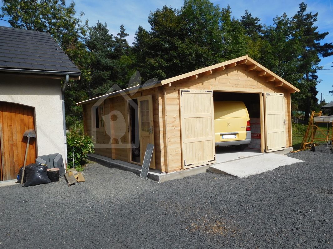 Garage in legno CLASSIC (44 mm), 6x6 m