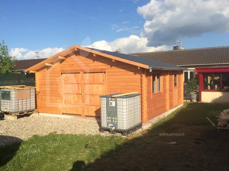 Garage in legno CLASSIC (44 mm), 6x6 m