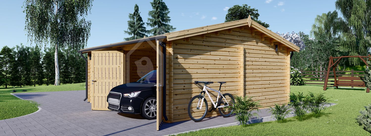 Garage in legno doppio ALTERNATIVE (44 mm) 6x6 m